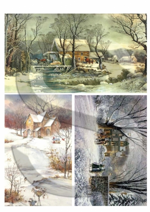 Téli tájképek, A4-s méretű rizspapír | Prémium minőségű kreatív ...